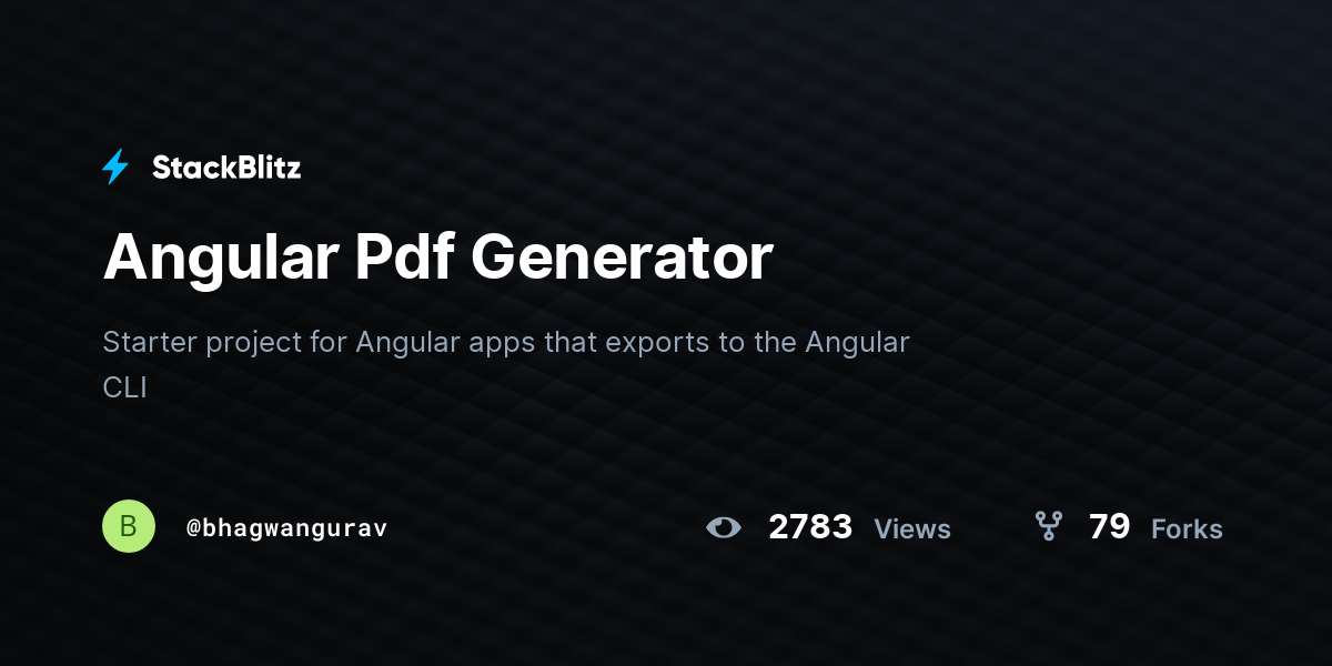 Angular Pdf Generator - StackBlitz