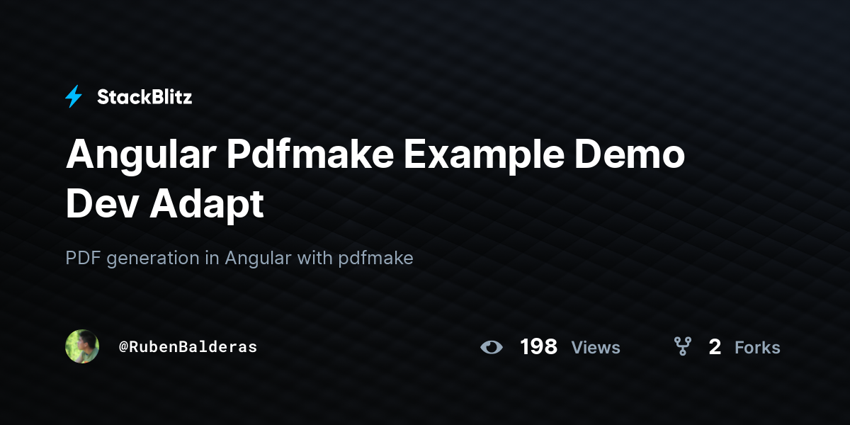 Angular Pdfmake Example Demo Dev Adapt - StackBlitz