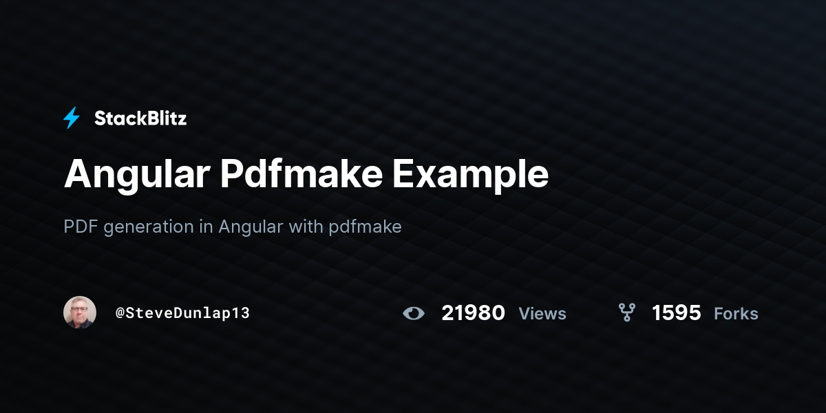 Angular Pdfmake Example Stackblitz