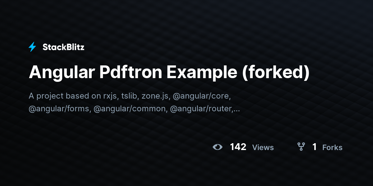 Angular Pdftron Example (forked) - StackBlitz