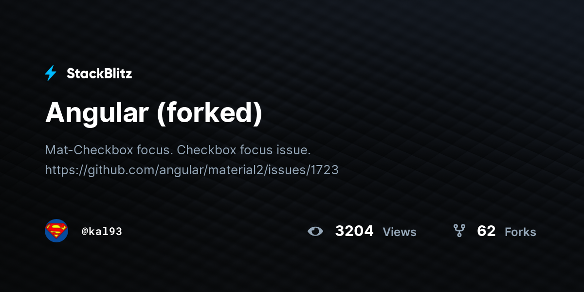 Angular (forked) - StackBlitz