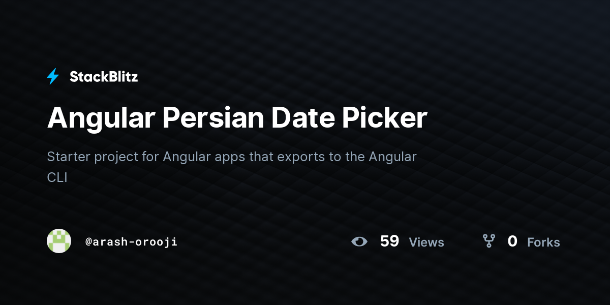 Angular Persian Date Picker - StackBlitz