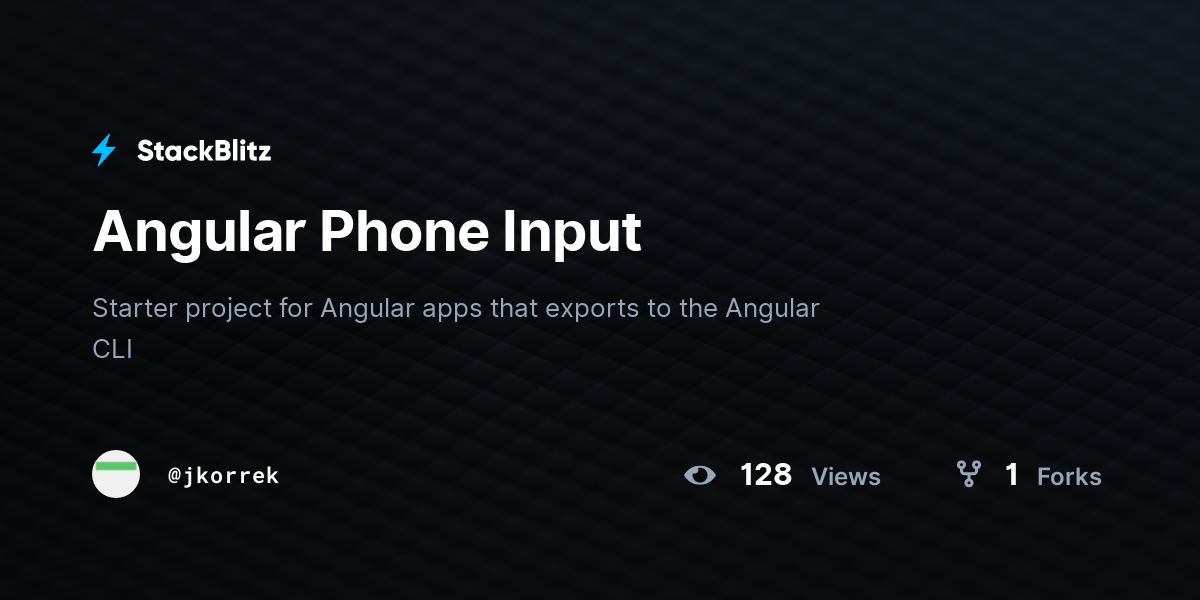 Angular Phone Input - StackBlitz