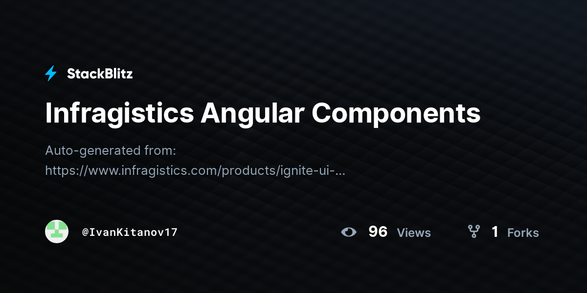 Infragistics Angular Components - StackBlitz