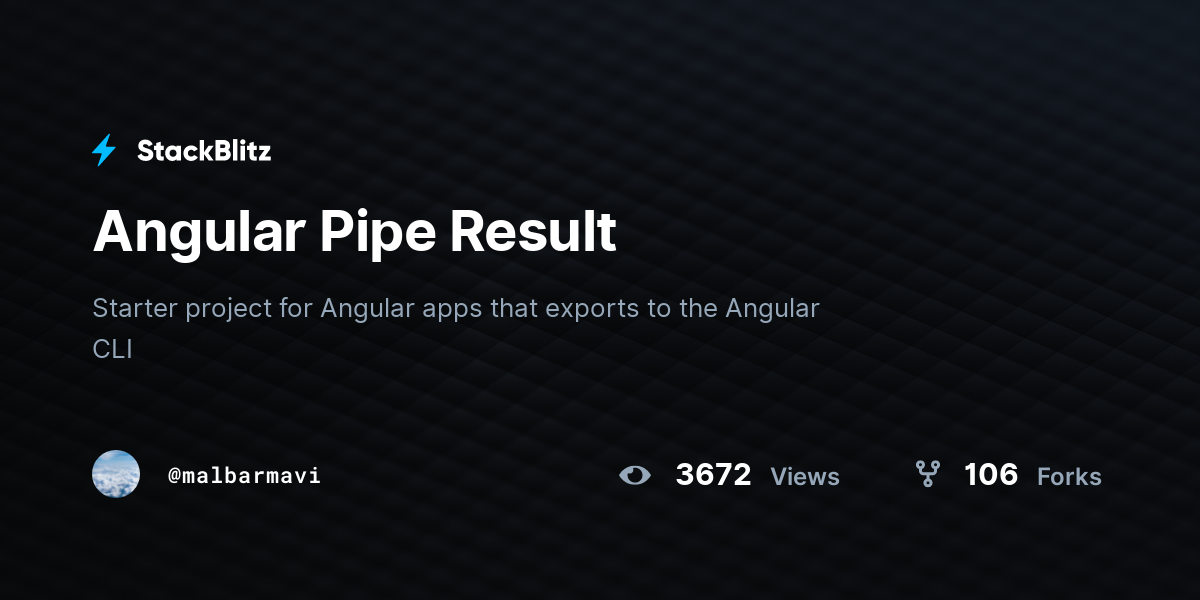 Angular Pipe Result - StackBlitz
