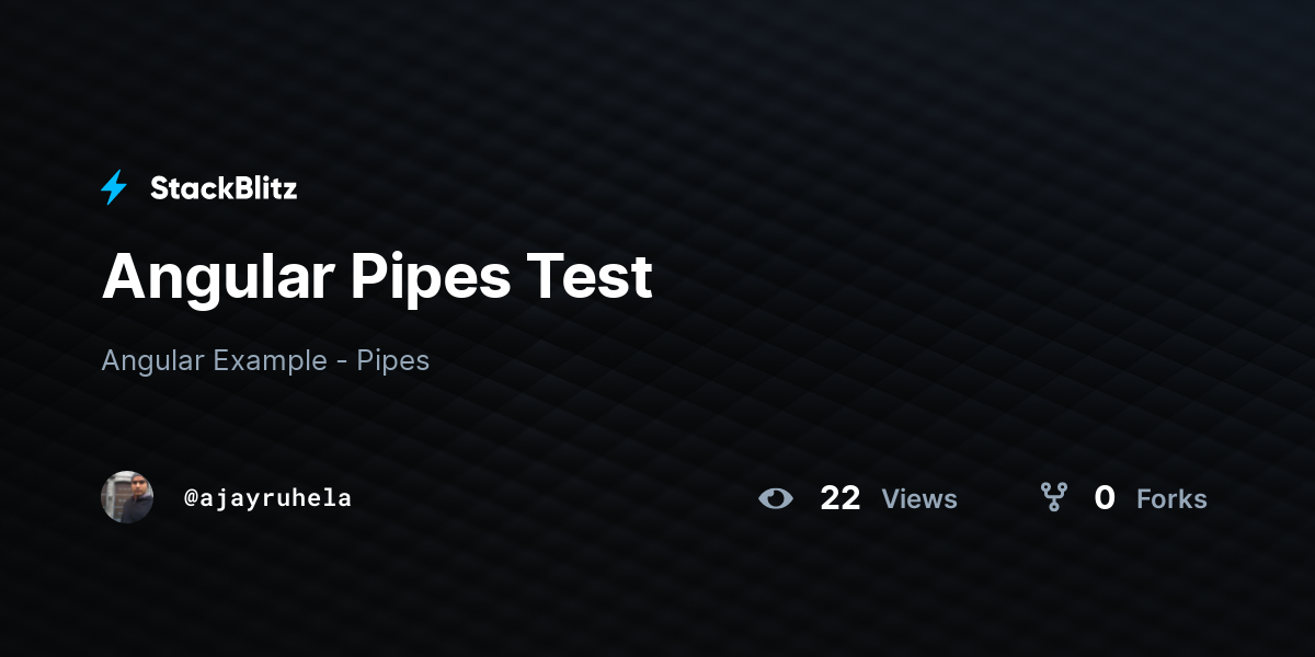 Angular Pipes Test Stackblitz