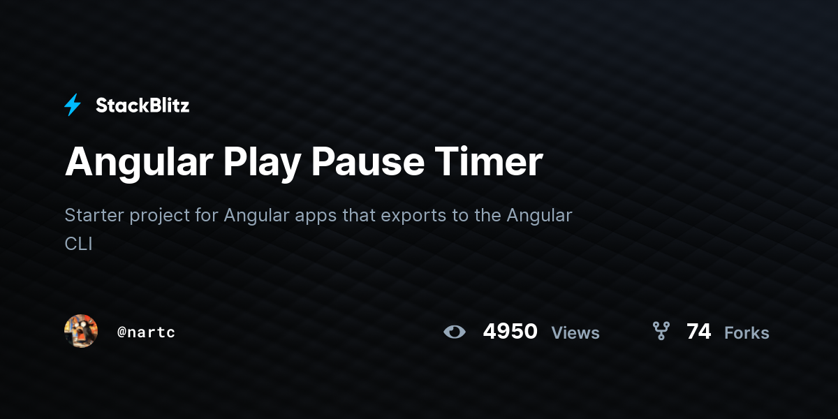 Angular Play Pause Timer - StackBlitz
