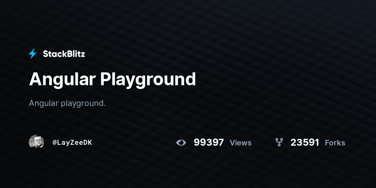 Angular Playground - StackBlitz