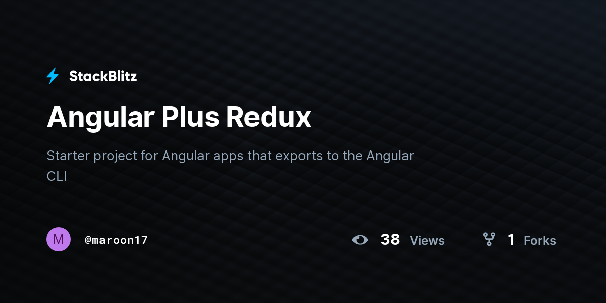 Angular Plus Redux - StackBlitz