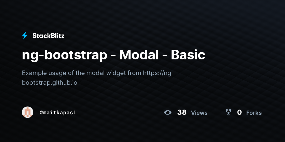 ng-bootstrap - Modal - Basic - StackBlitz