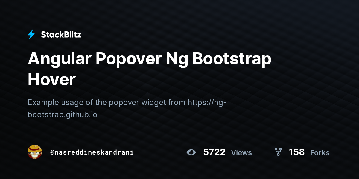 Angular Popover Ng Bootstrap Hover - StackBlitz