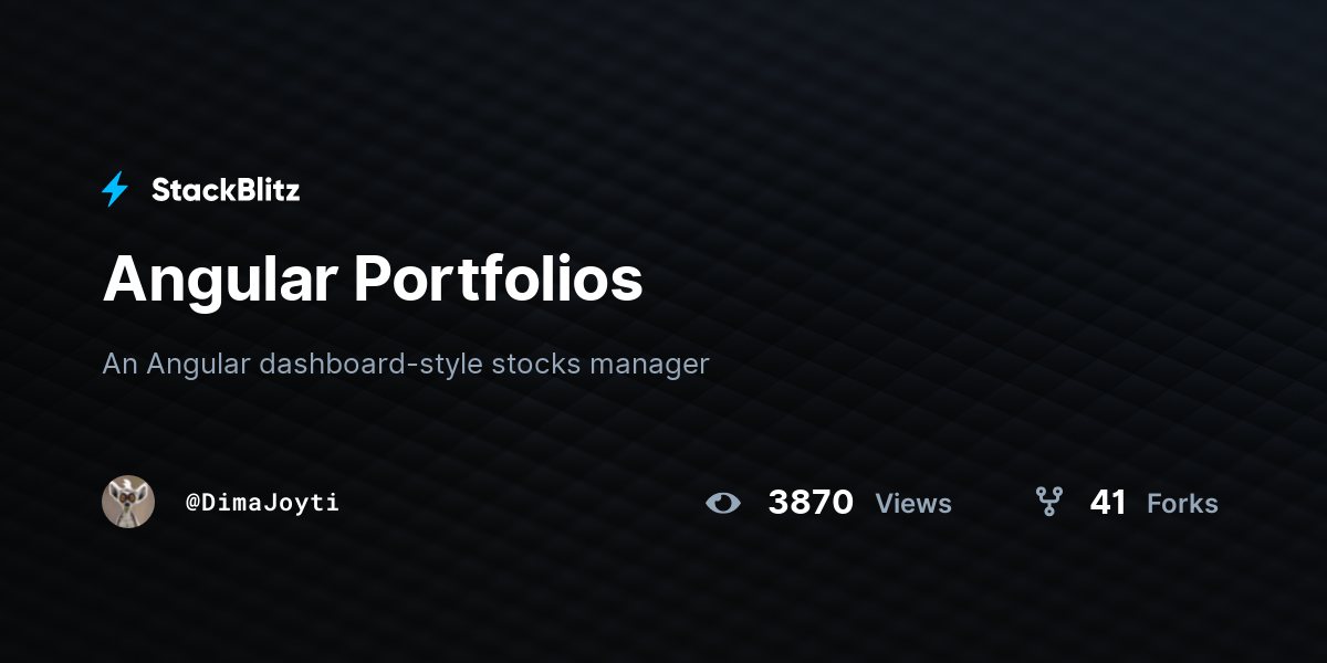 Angular Portfolios - StackBlitz