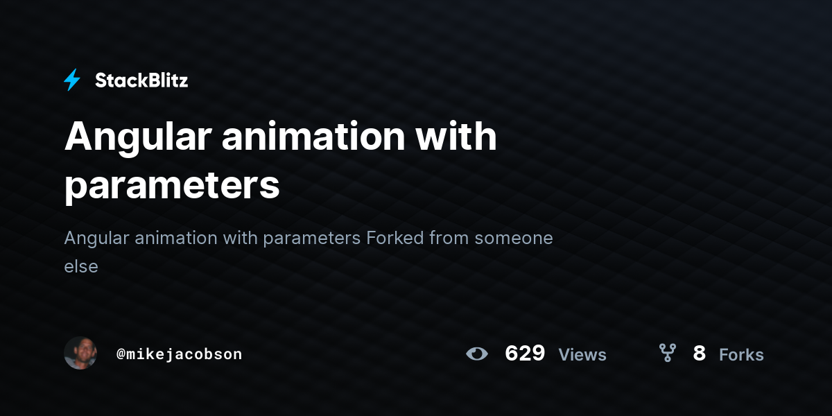 Angular animation with parameters - StackBlitz