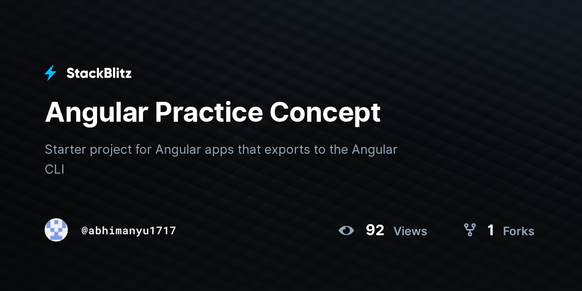 Angular Practice Concept - StackBlitz