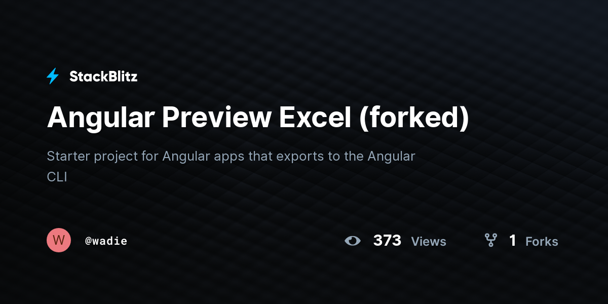 Angular Preview Excel (forked) - StackBlitz
