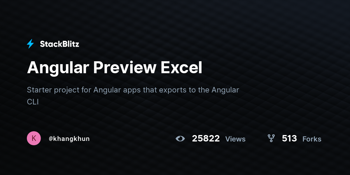 Angular Preview Excel - StackBlitz