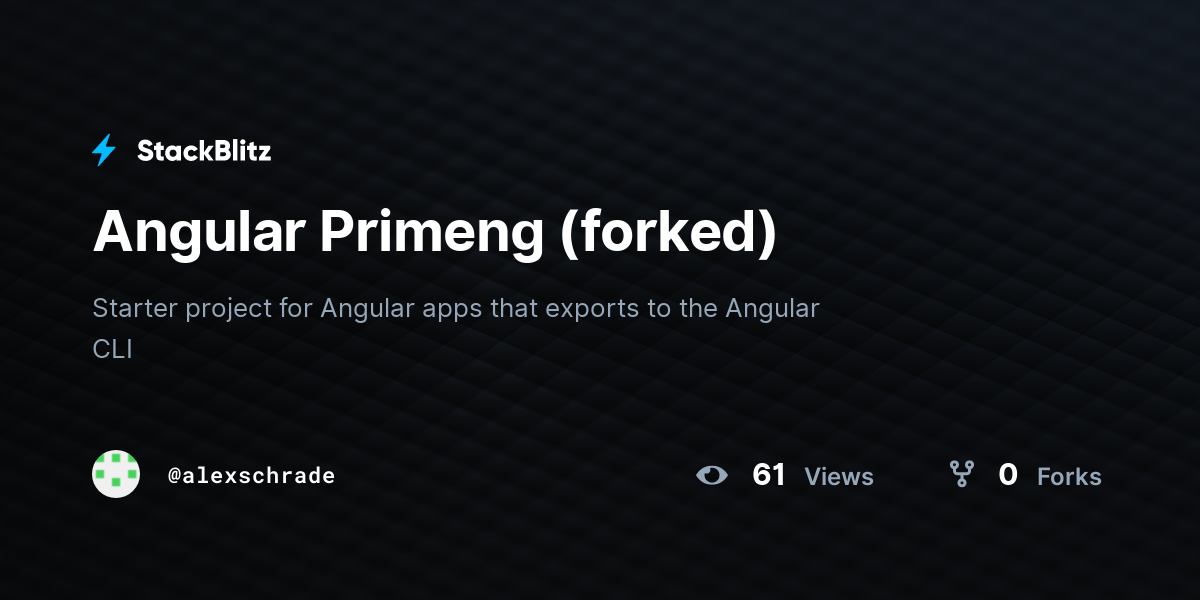 Angular Primeng (forked) - StackBlitz