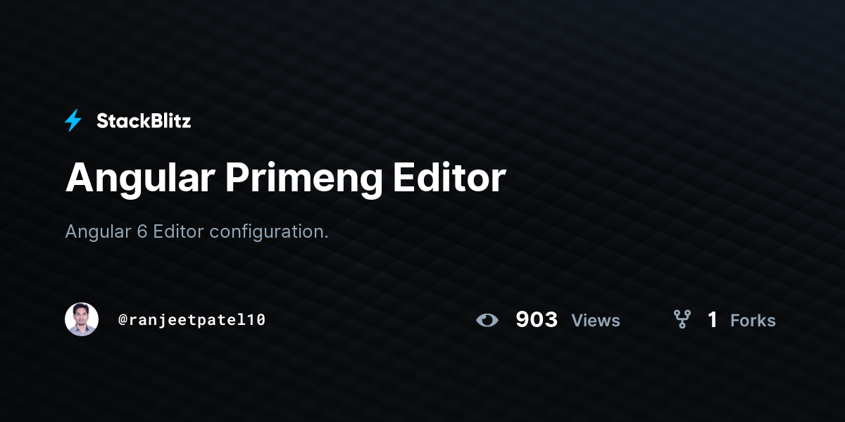 Angular Primeng Editor - StackBlitz