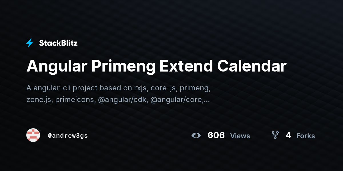 Angular Primeng Extend Calendar - StackBlitz