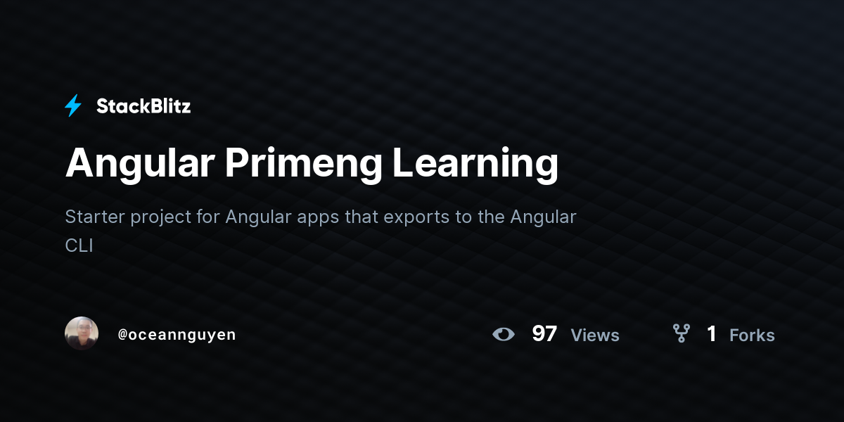 Angular Primeng Learning - StackBlitz