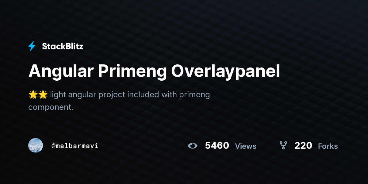 Angular Primeng Overlaypanel - StackBlitz