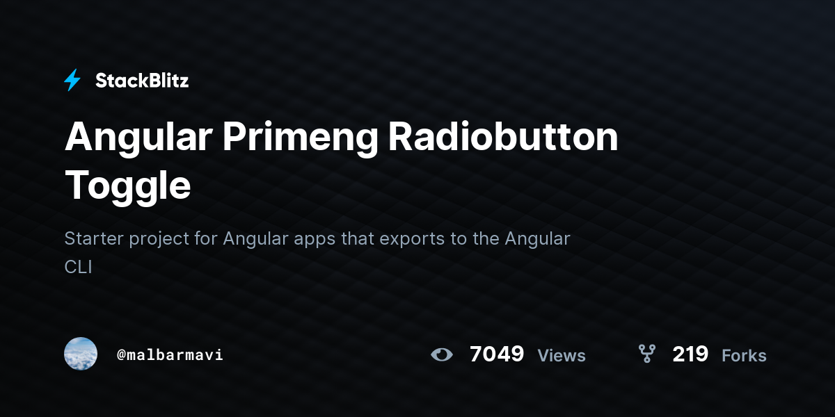 Angular Primeng Radiobutton Toggle - StackBlitz