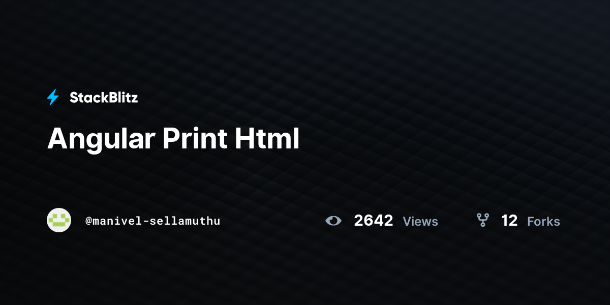 Angular Print Html - StackBlitz