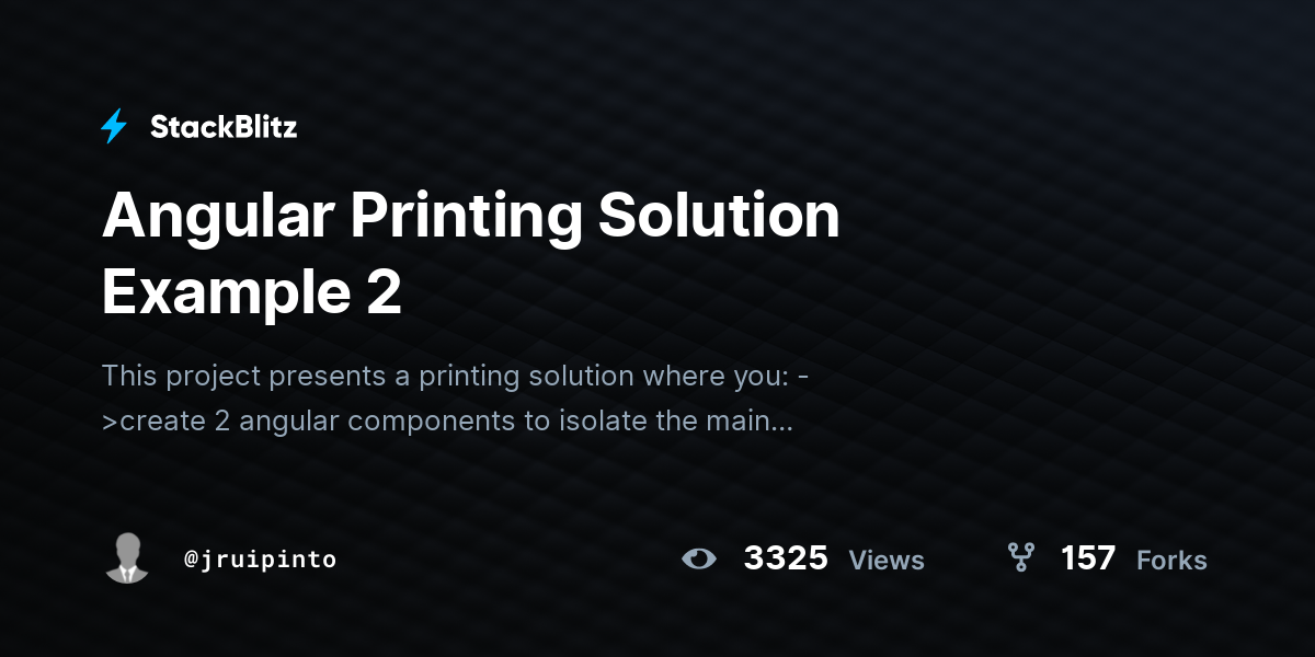 Angular Printing Solution Example 2 - StackBlitz