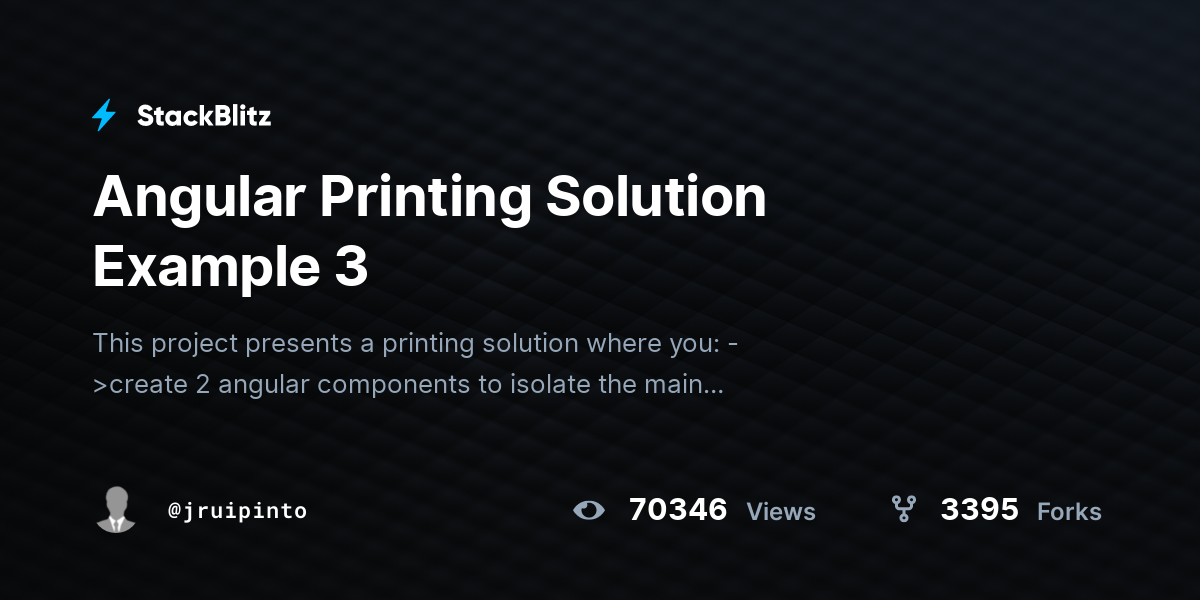 Angular Printing Solution Example 3 - StackBlitz