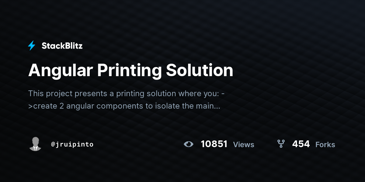 Angular Printing Solution - StackBlitz