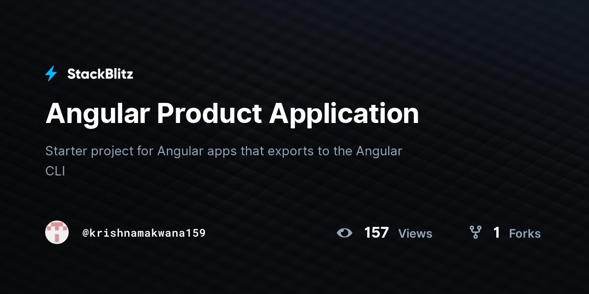 Angular Product Application - StackBlitz