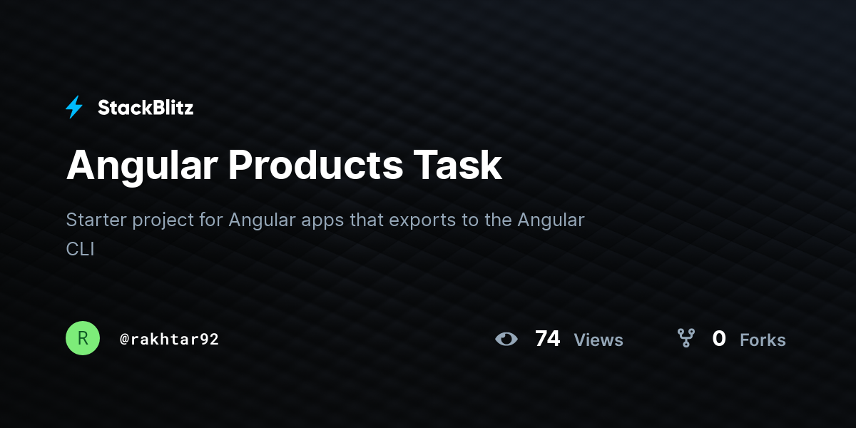Angular Products Task - StackBlitz