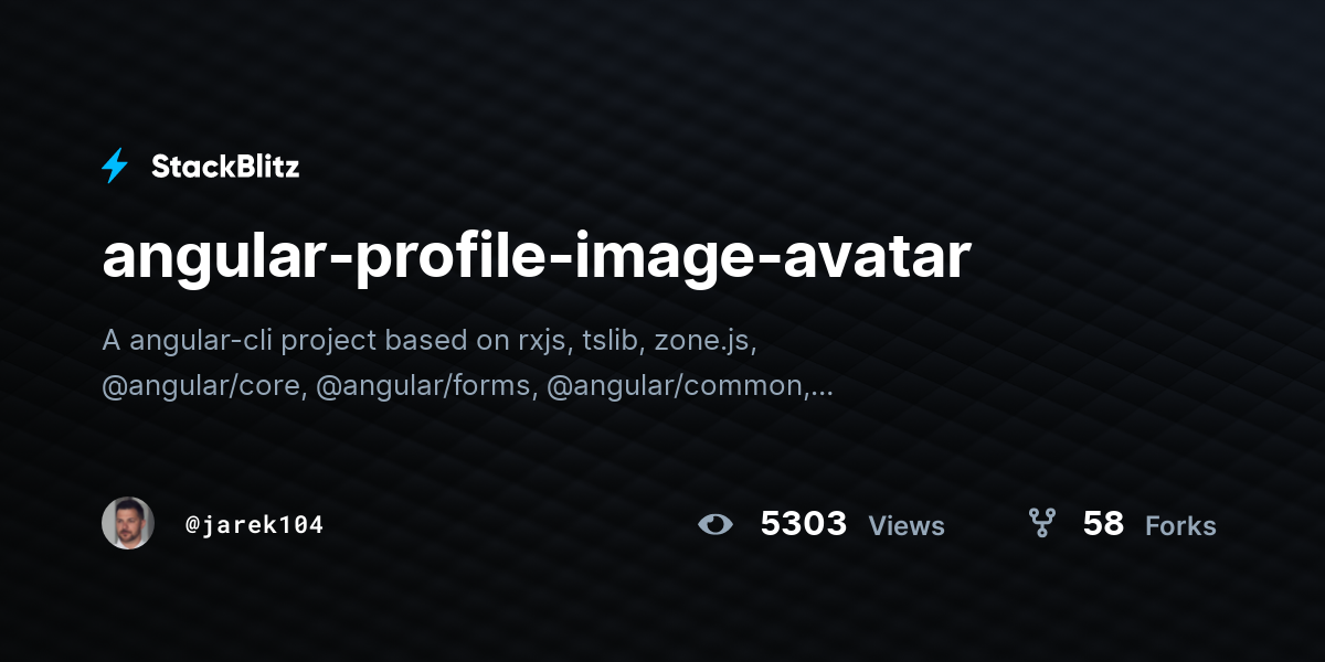 Angular Profile Image Avatar Stackblitz