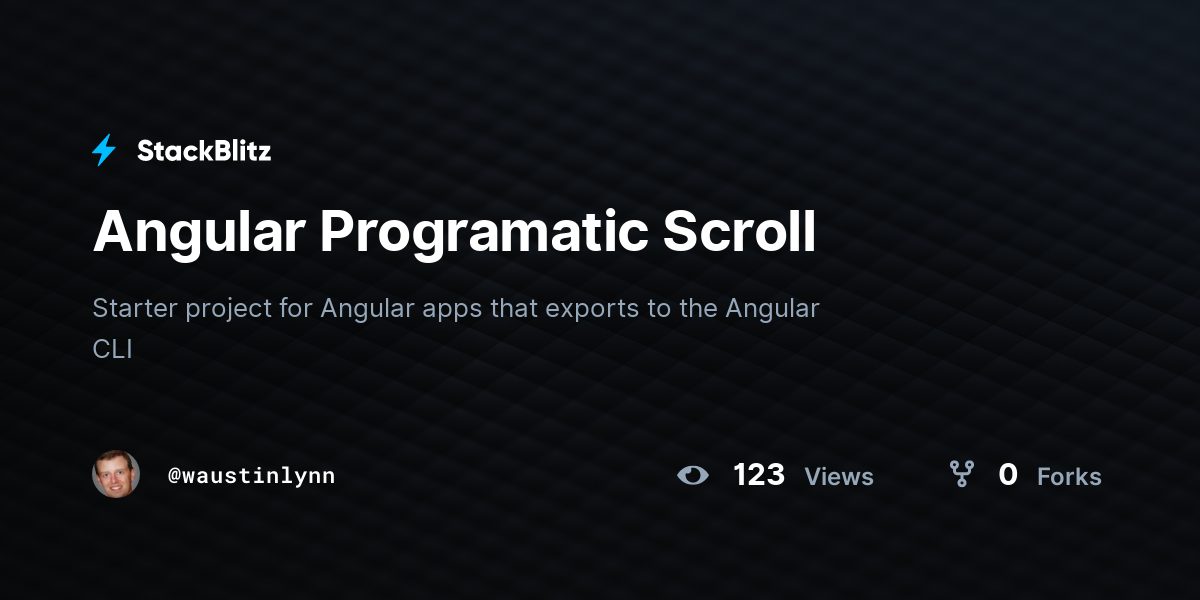 Angular Programatic Scroll - StackBlitz