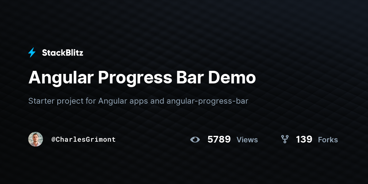 Angular Progress Bar Demo - StackBlitz Angular Progress Bar Demo - StackBlitz