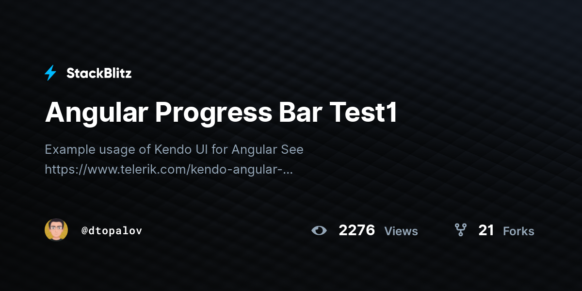 Angular Progress Bar Test1 - StackBlitz