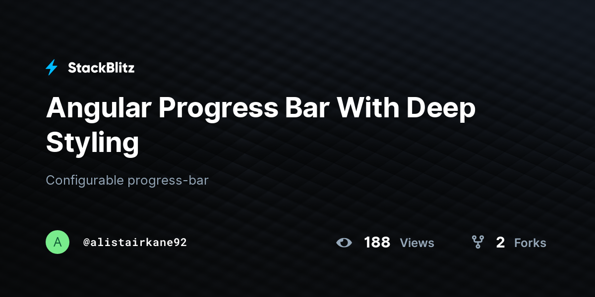Angular Progress Bar With Deep Styling - StackBlitz