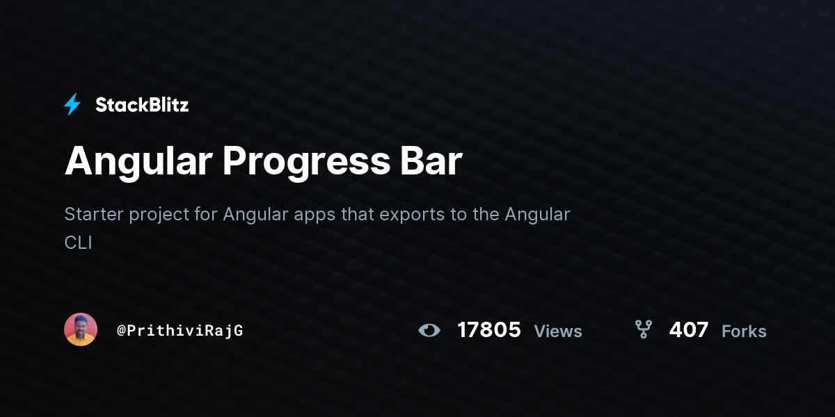 Angular Progress Bar - StackBlitz