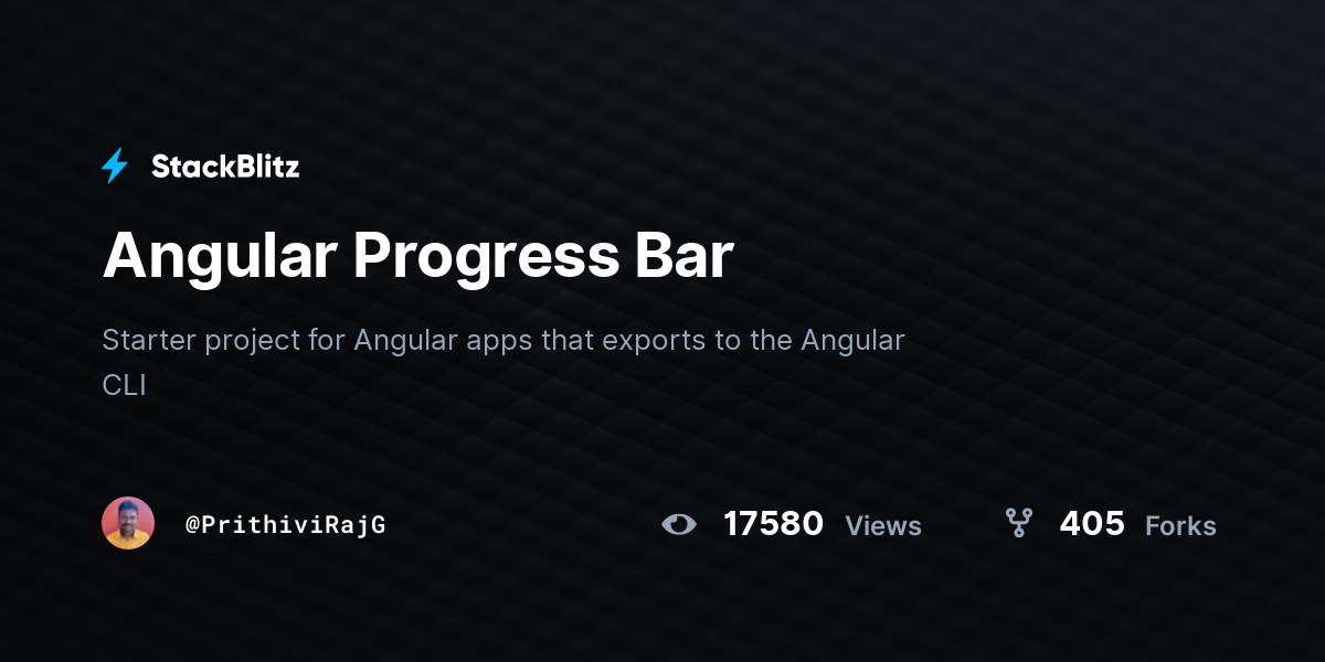 Angular Progress Bar - StackBlitz Angular Progress Bar - StackBlitz