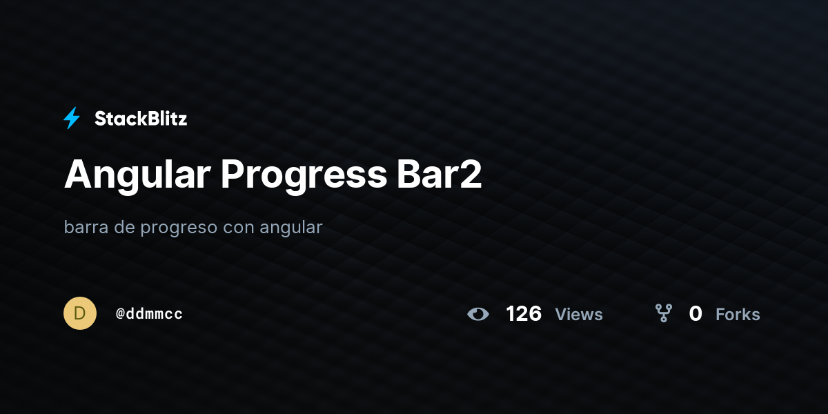 Angular Progress Bar2 - StackBlitz