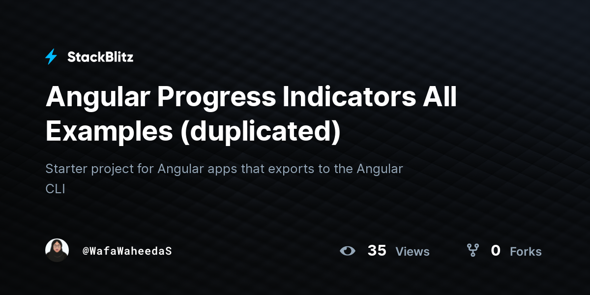 Angular Progress Indicators All Examples (forked) - StackBlitz
