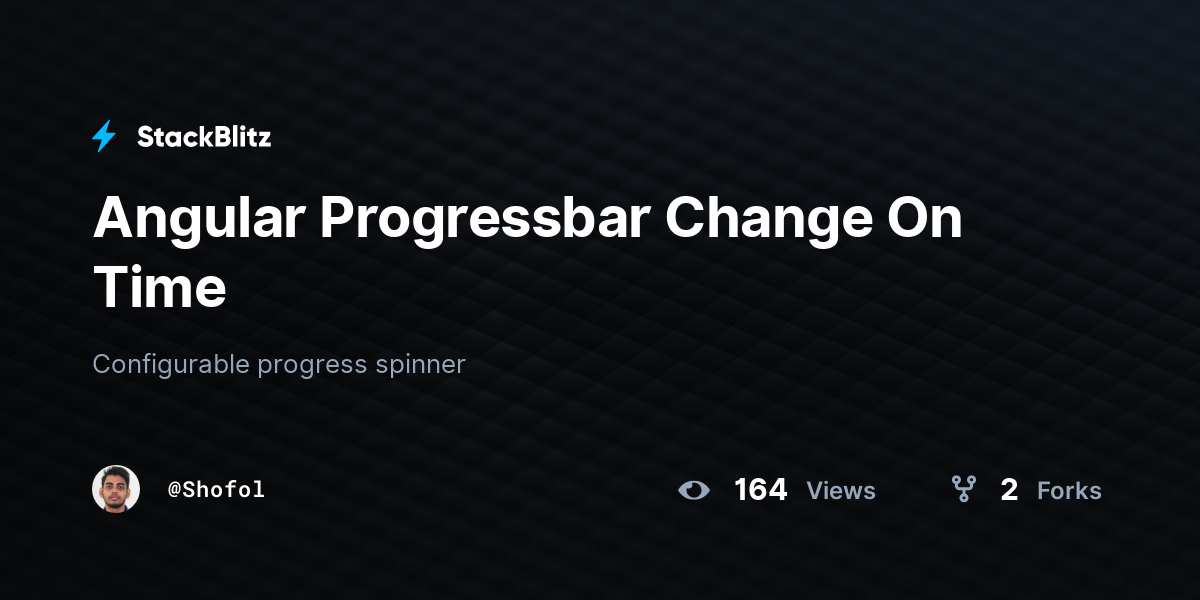 Angular Progressbar Change On Time - StackBlitz