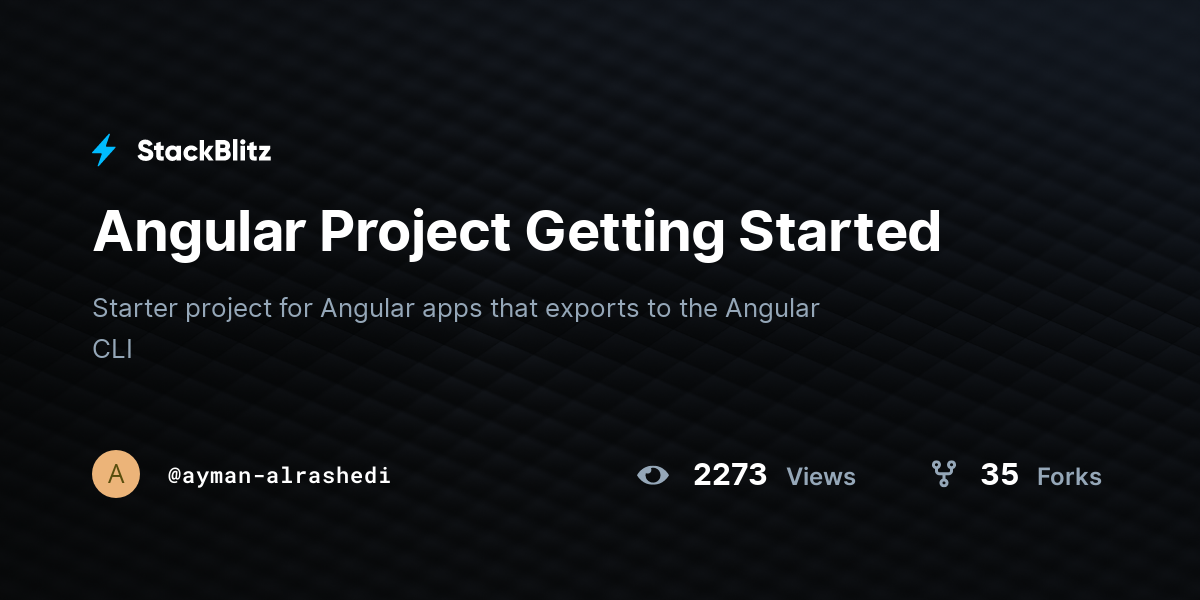 Angular Project Getting Started - StackBlitz
