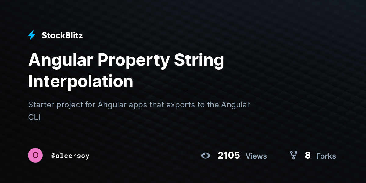 Angular Property String Interpolation - StackBlitz