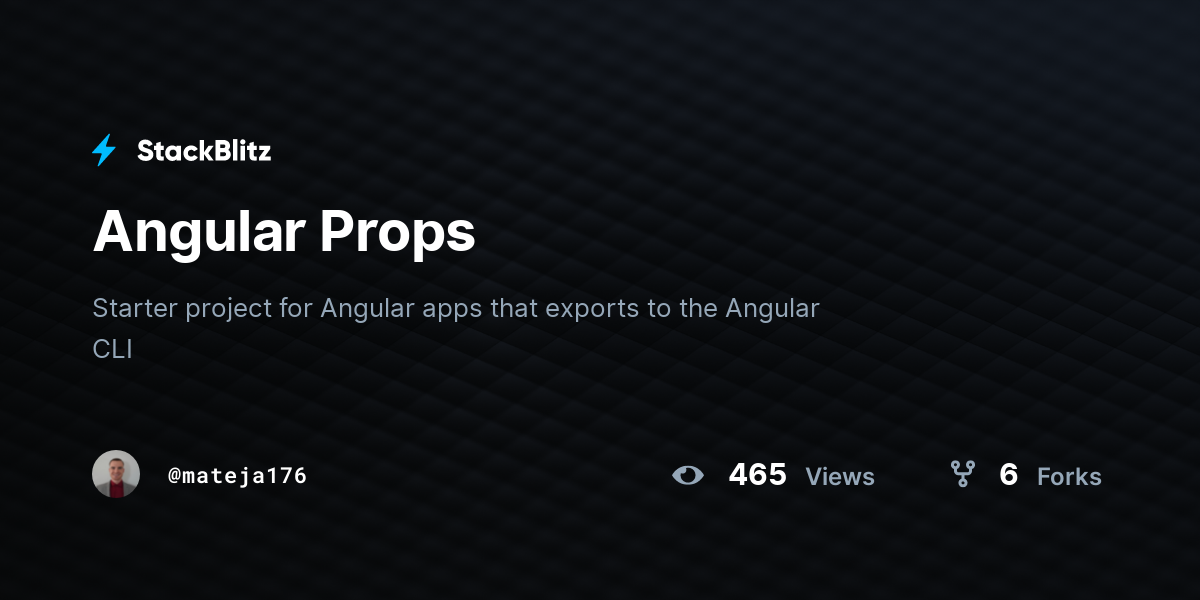 Angular Props - StackBlitz