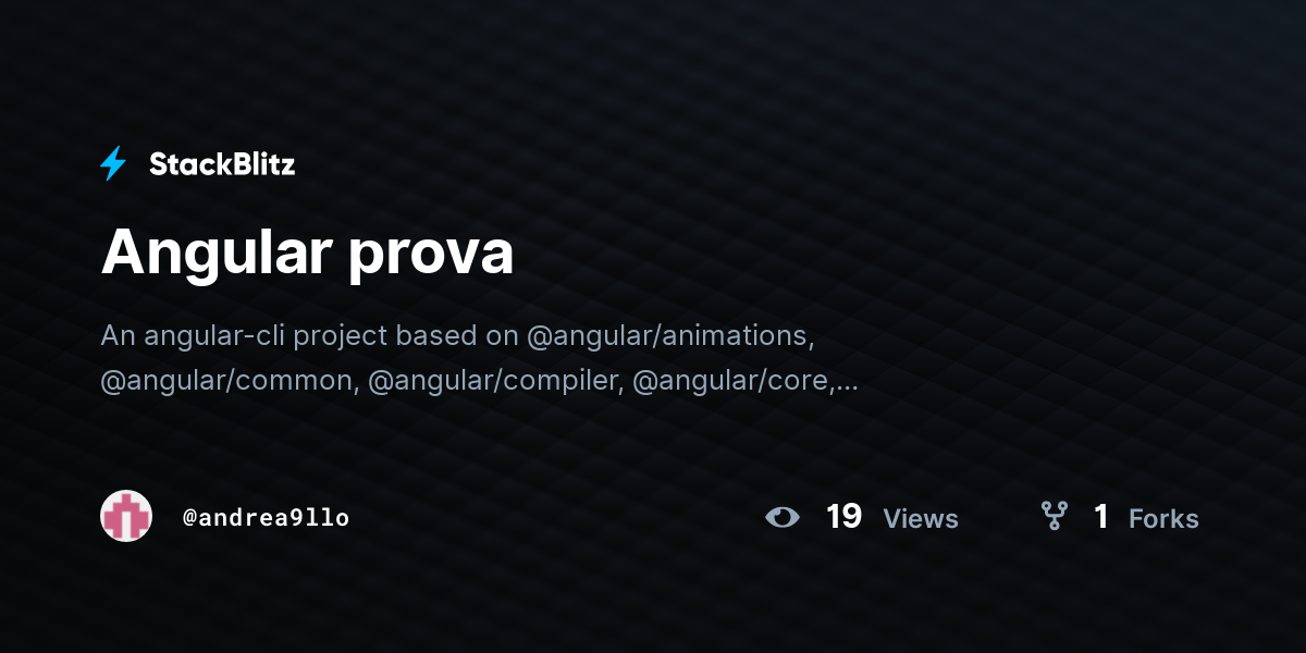 Angular prova - StackBlitz