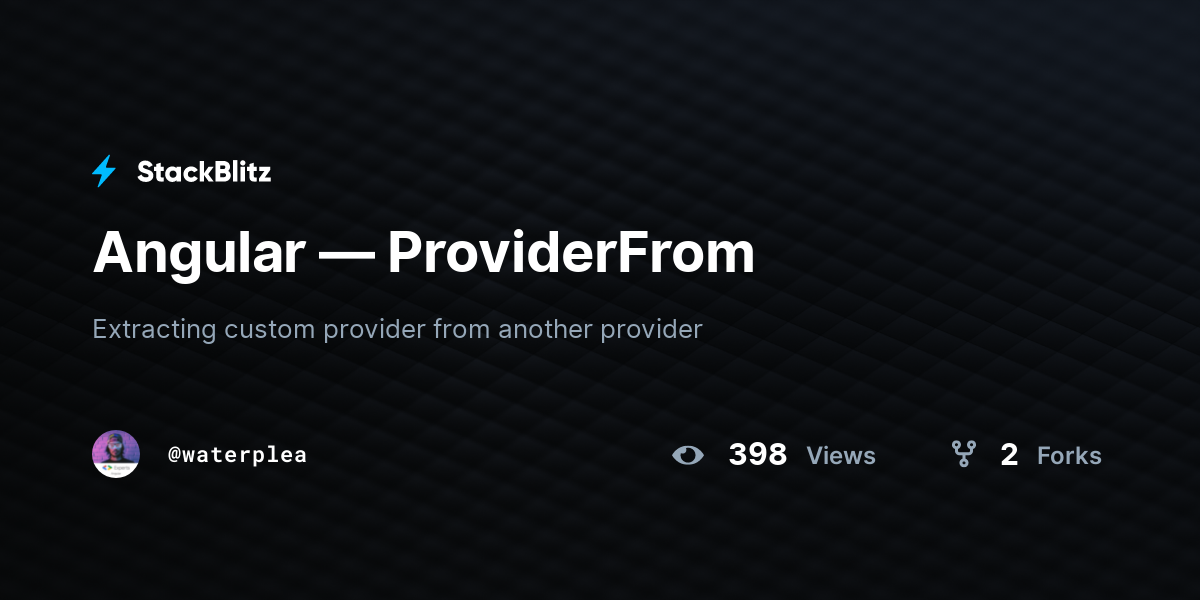 Angular — ProviderFrom - StackBlitz
