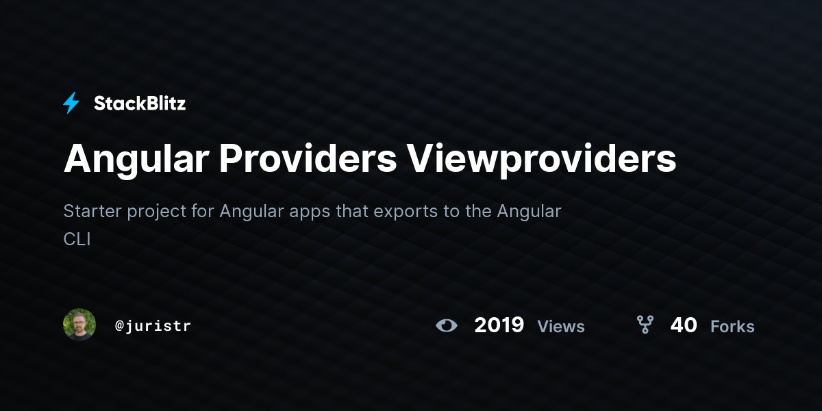 Angular Providers Viewproviders - StackBlitz