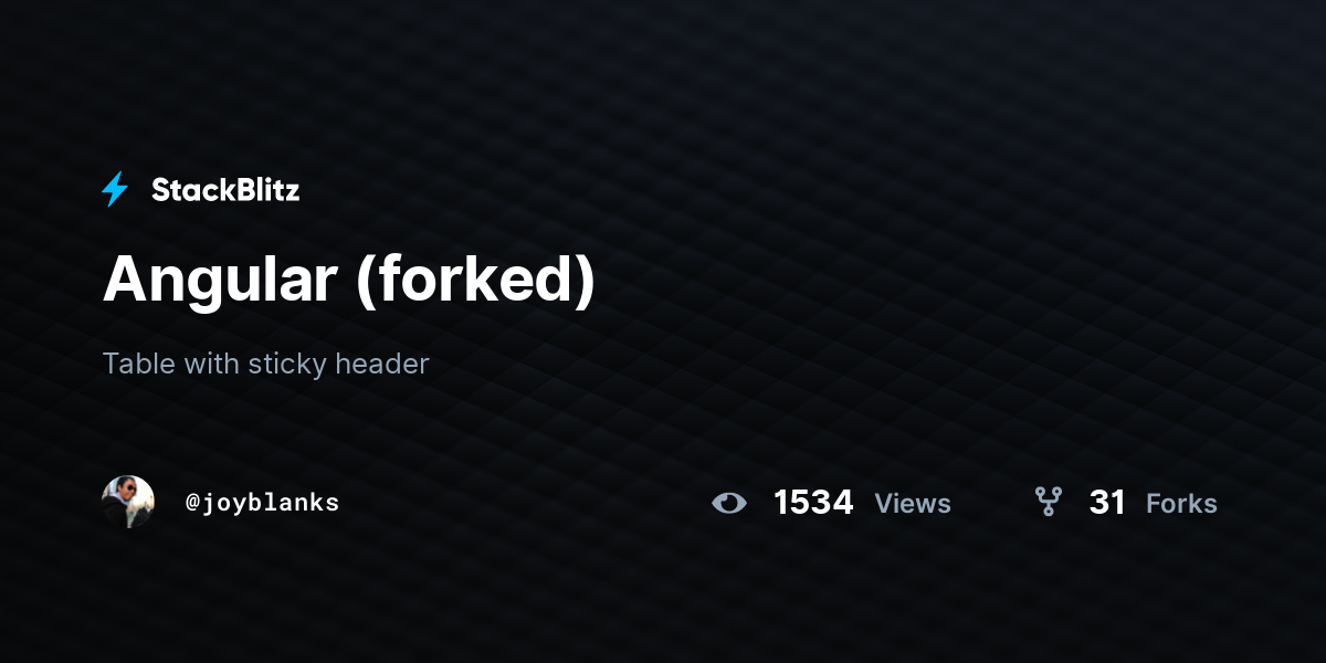 Angular (forked) - StackBlitz