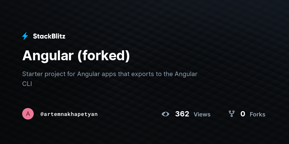Angular (forked) - StackBlitz